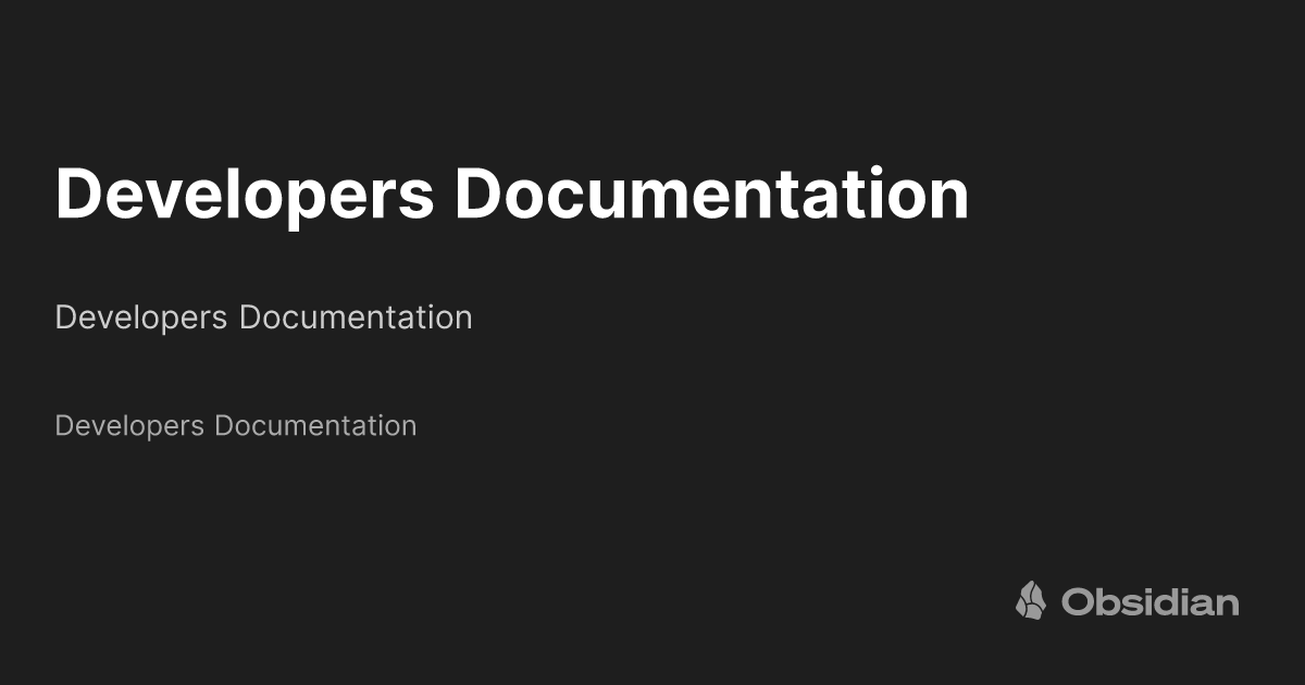 Developers Documentation