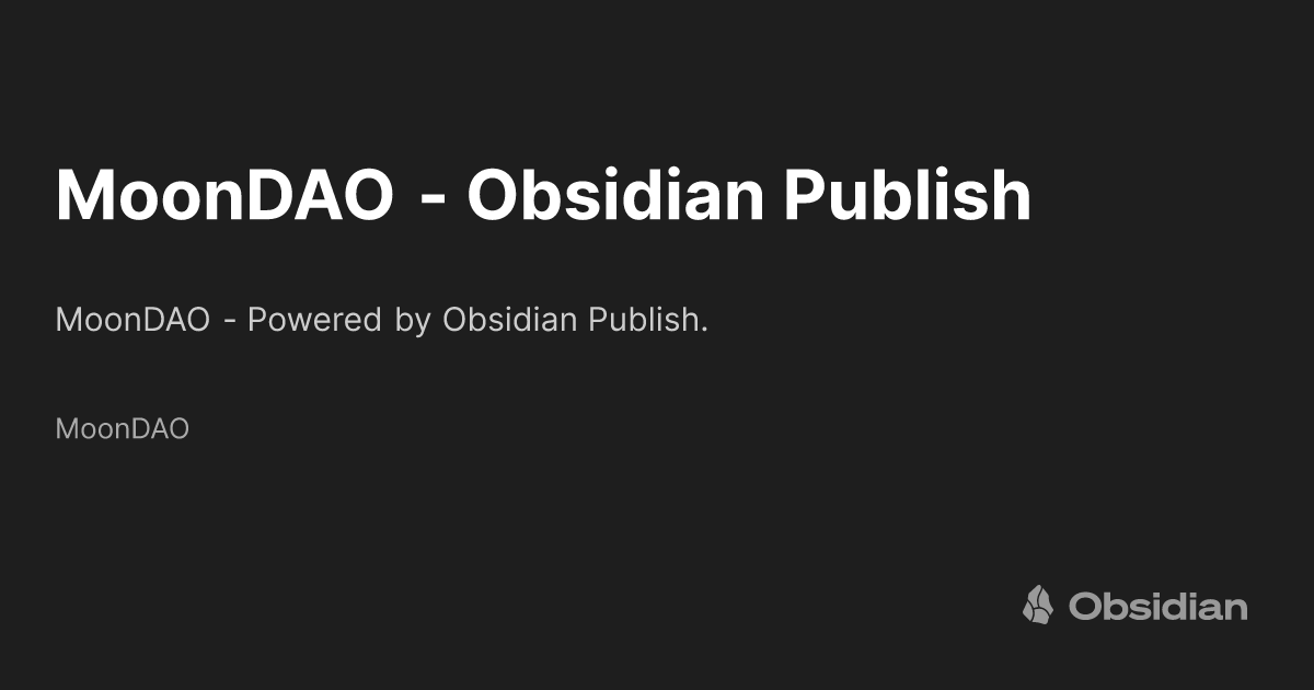 MoonDAO - Obsidian Publish