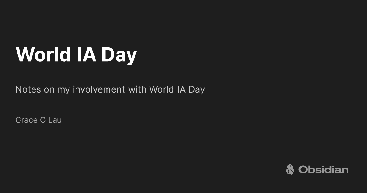 World IA Day - Grace G Lau