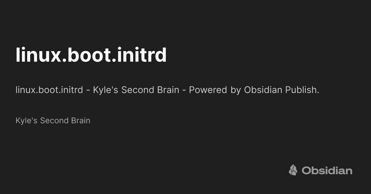 Itrd Kyles Second Brain Obsidian Publish 