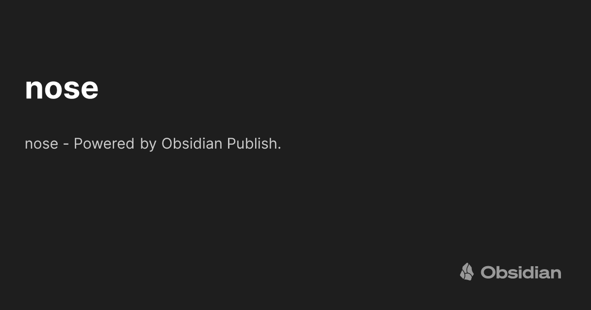 Nose Obsidian Publish 