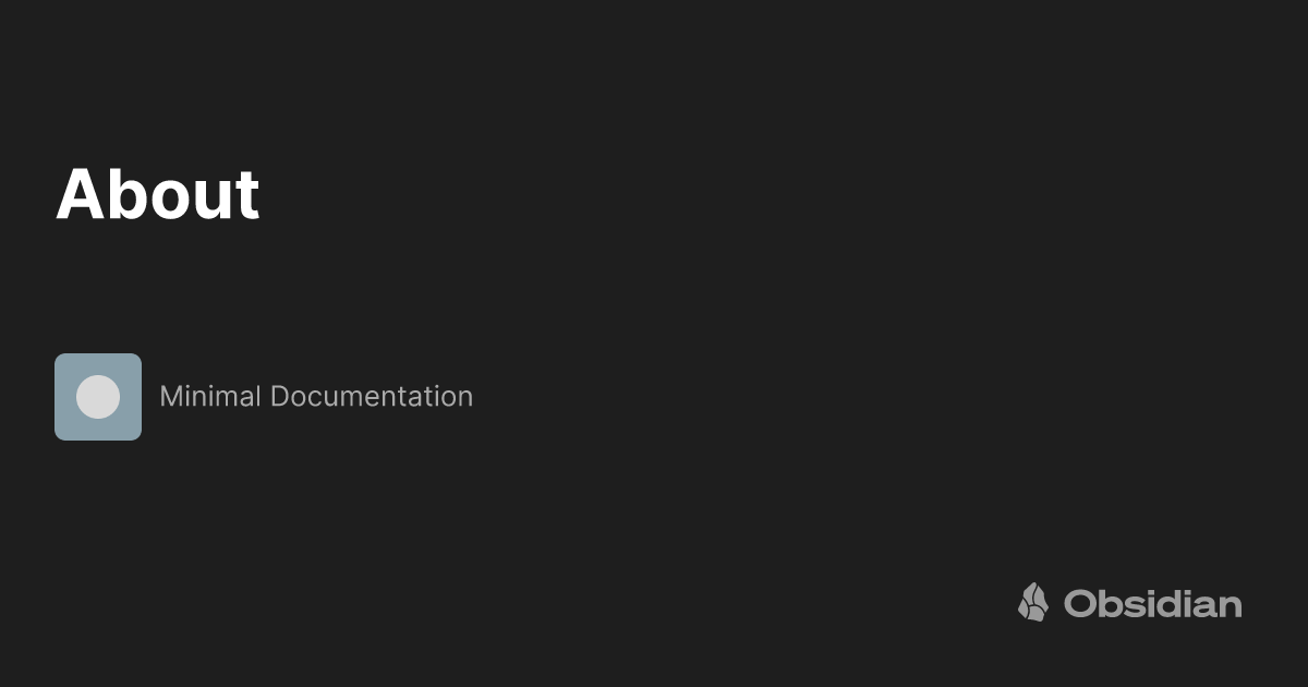 About - Minimal Documentation