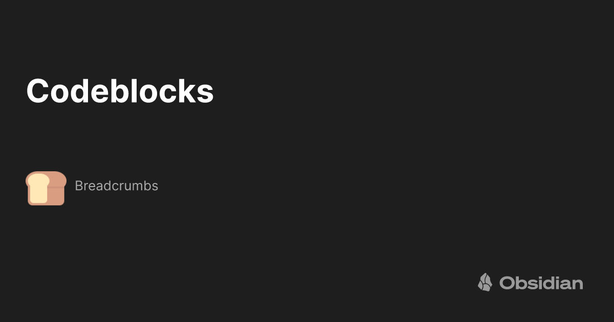 Codeblocks - Breadcrumbs - Obsidian Publish