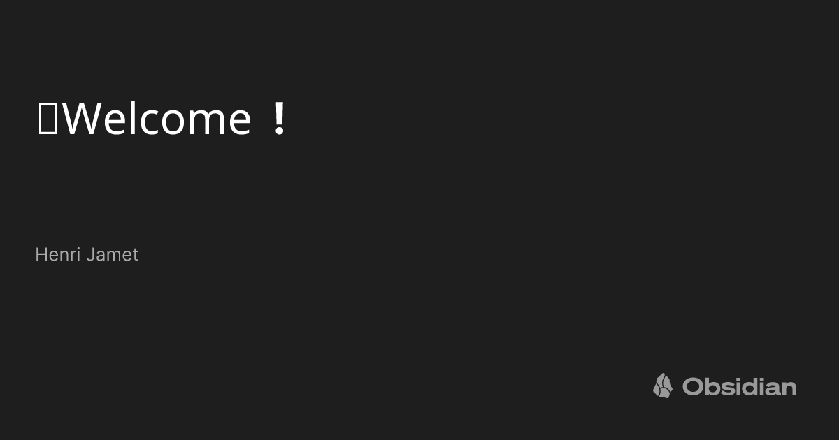 🦦Welcome ! - Henri Jamet