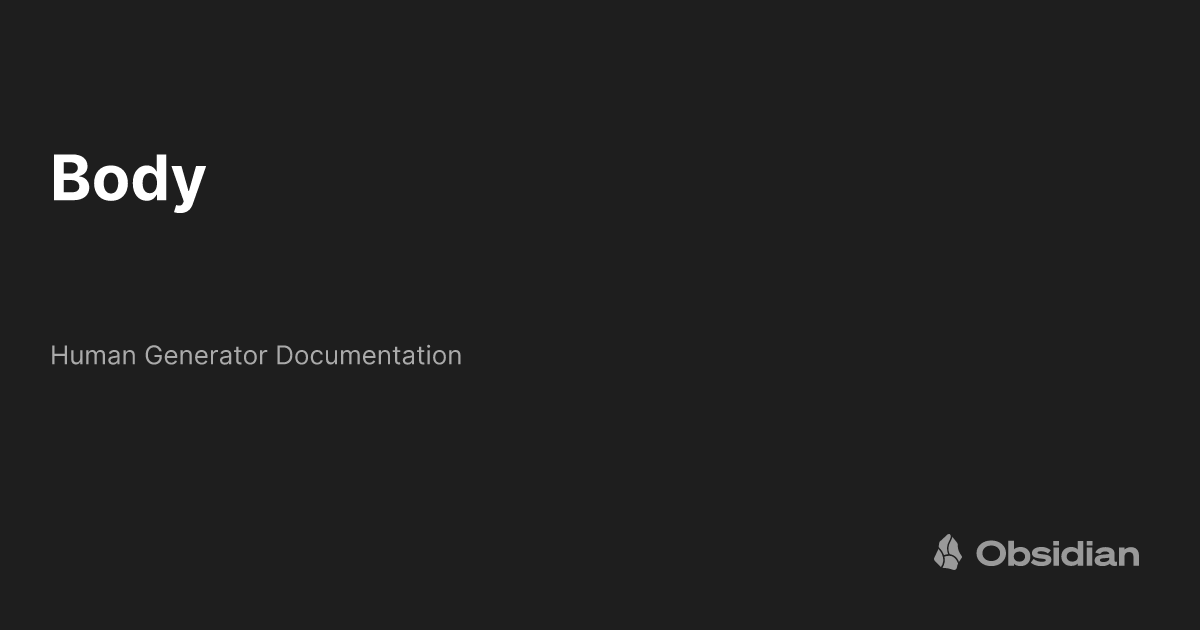 Body - Human Generator Documentation