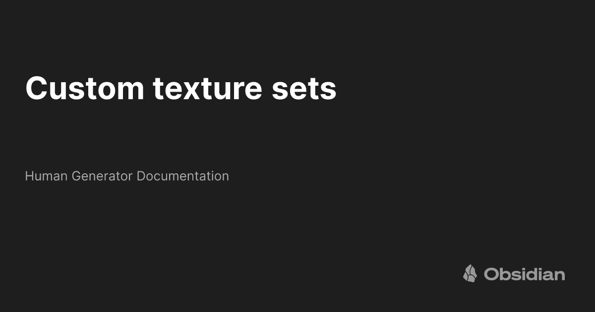 Custom texture sets - Human Generator Documentation