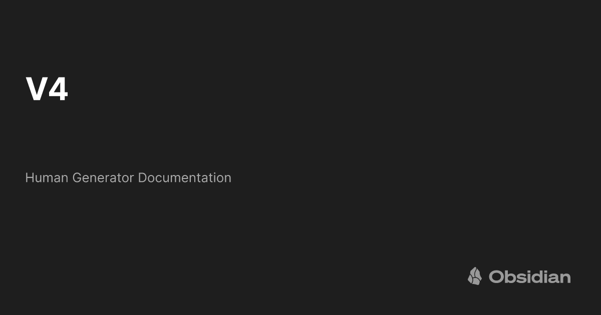 V4 - Human Generator Documentation