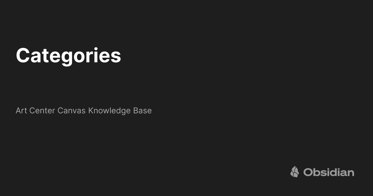 Categories - Art Center Canvas Knowledge Base