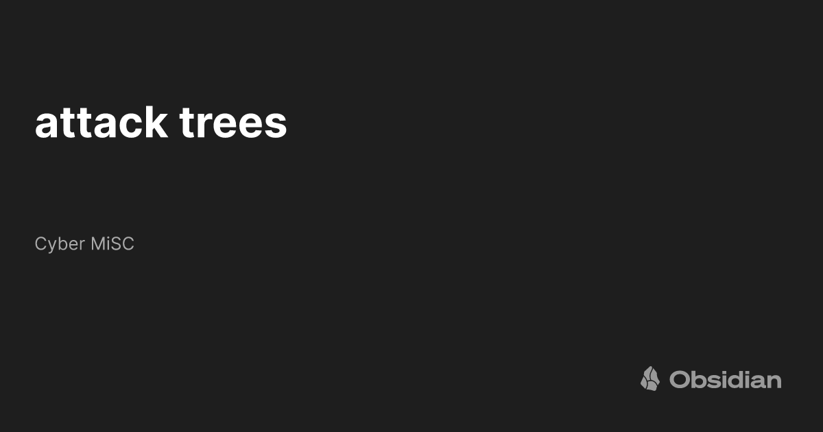 Attack Trees Cyber Misc Obsidian Publish