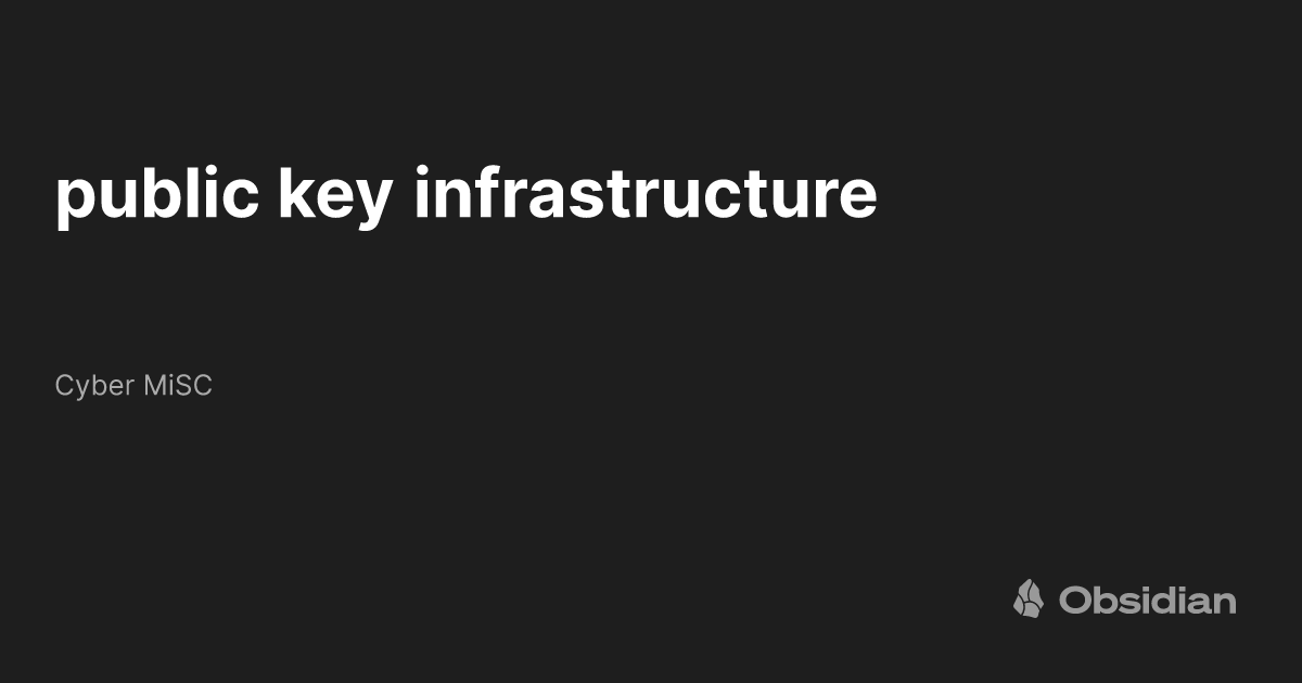 Public Key Infrastructure Cyber Misc Obsidian Publish