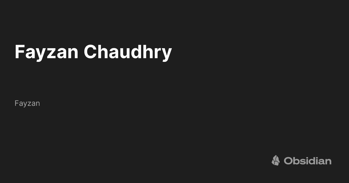 Fayzan Chaudhry - Fayzan