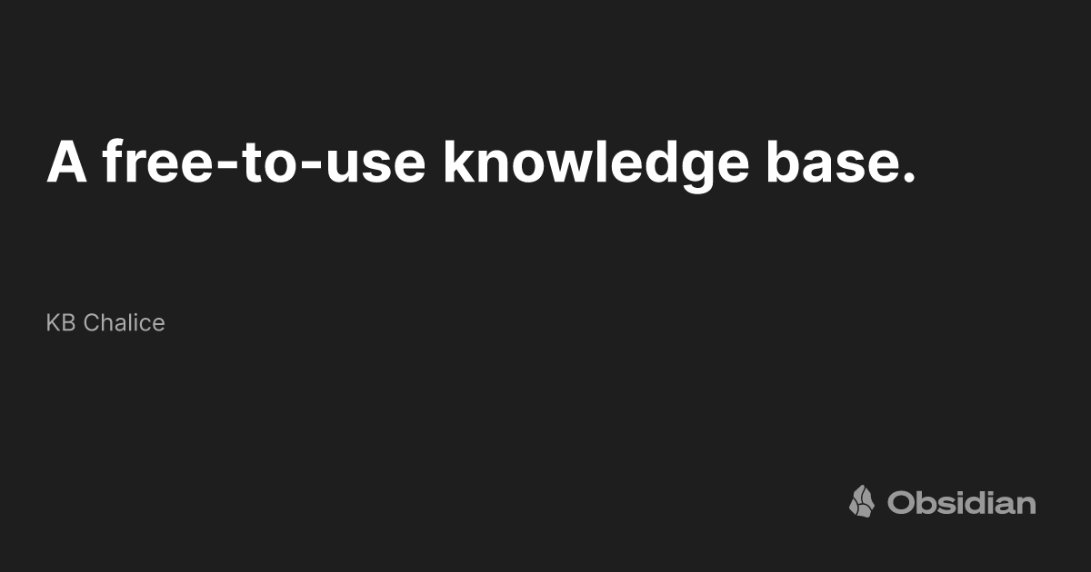 A free-to-use knowledge base. - KB Chalice