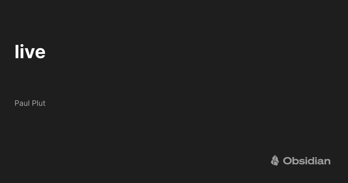 live - Paul Plut