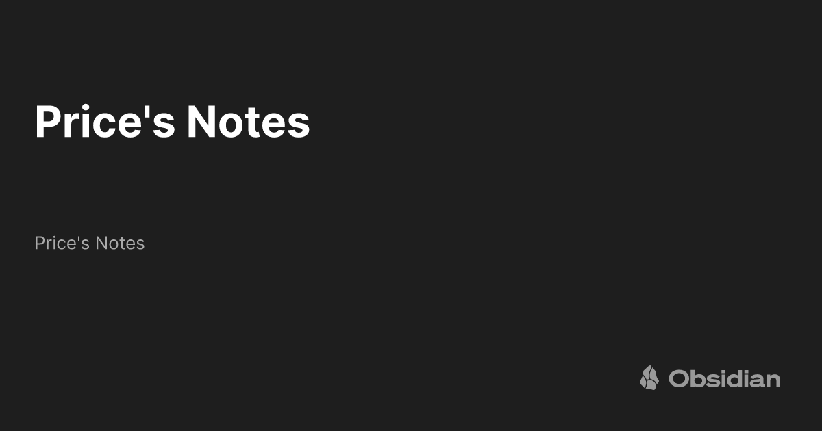 Price's Notes - Price's Notes