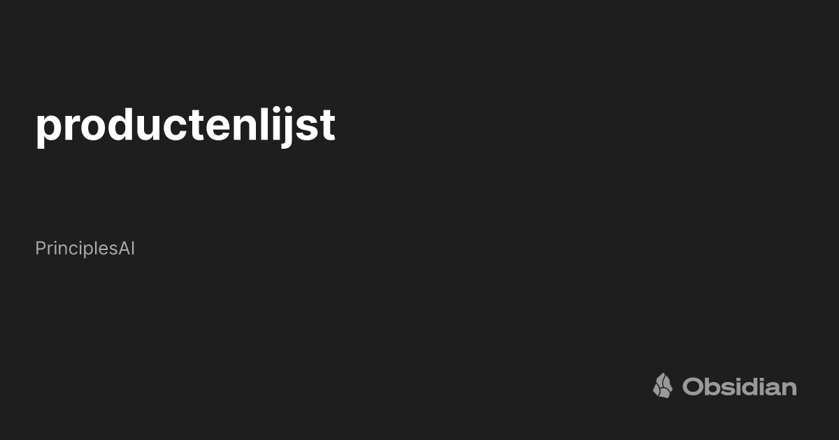 productenlijst - PrinciplesAI