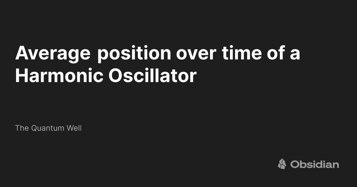 Average position over time of a Harmonic Oscillator - The Quantum Well ...