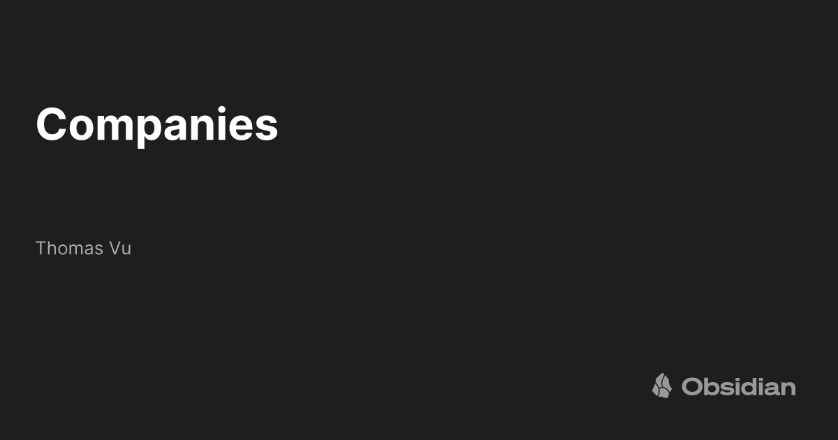 Companies - Thomas Vu