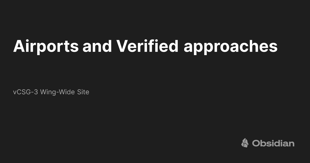 Airports and Verified approaches - vCSG-3 Wing-Wide Site