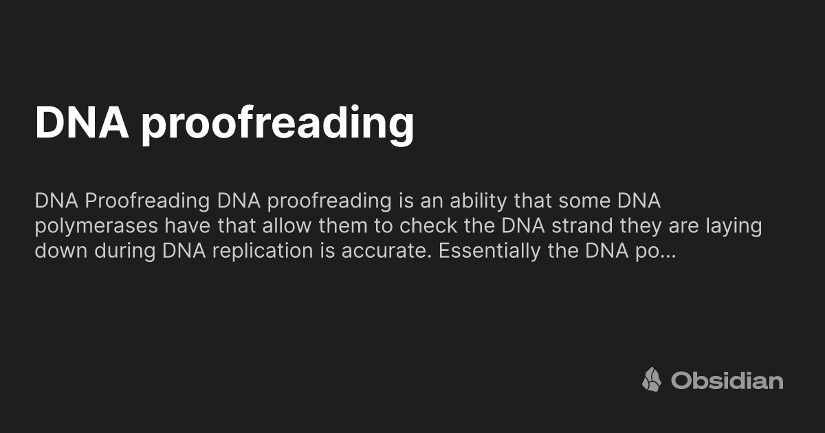 Dna Proofreading Obsidian Publish