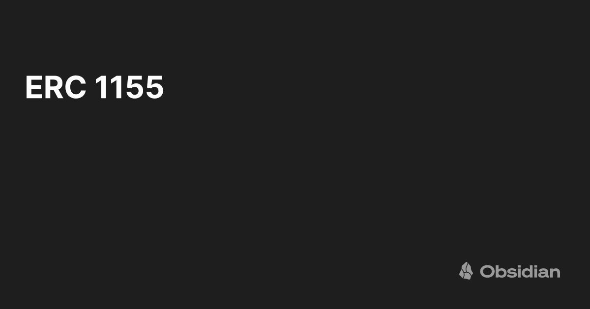 ERC 1155 - Obsidian Publish