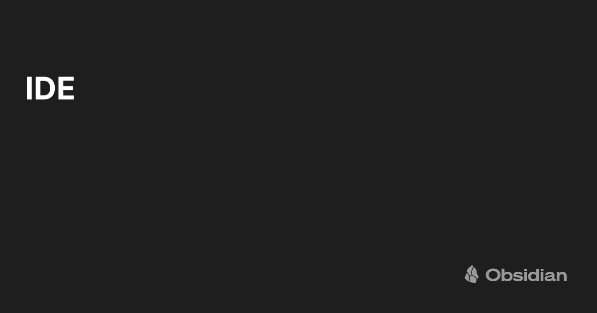 IDE - Obsidian Publish