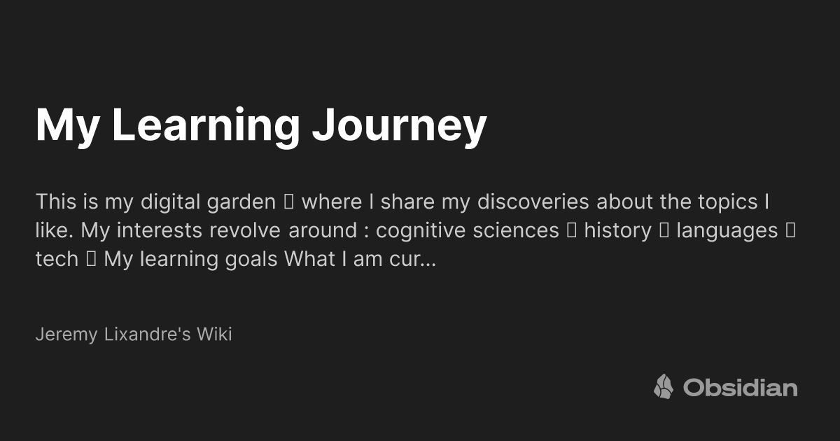 My Learning Journey Jeremy Lixandre s Wiki my-learning-journey-jeremy-lixandre-s-wiki