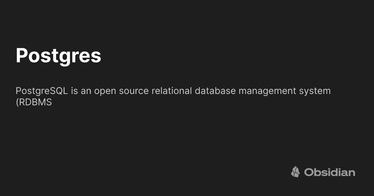 Postgres Obsidian Publish