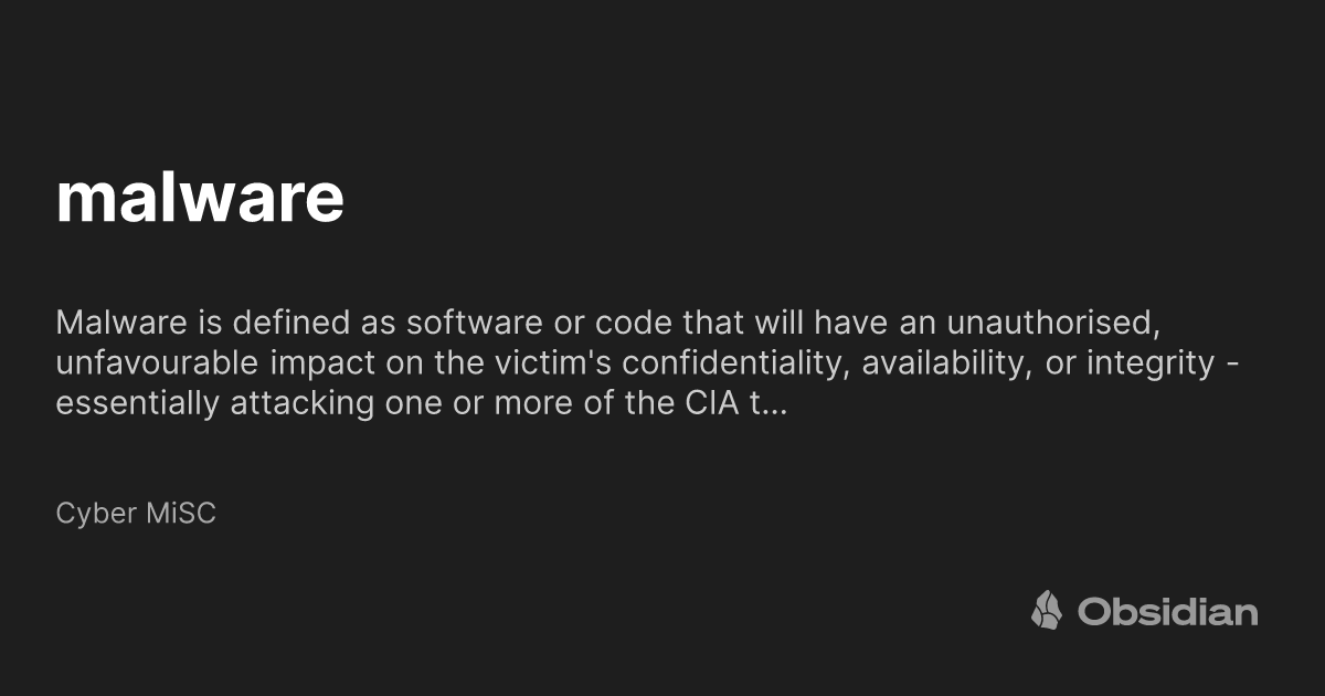 Malware Cyber Misc Obsidian Publish