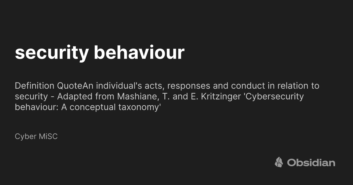 Security Behaviour Cyber Misc Obsidian Publish