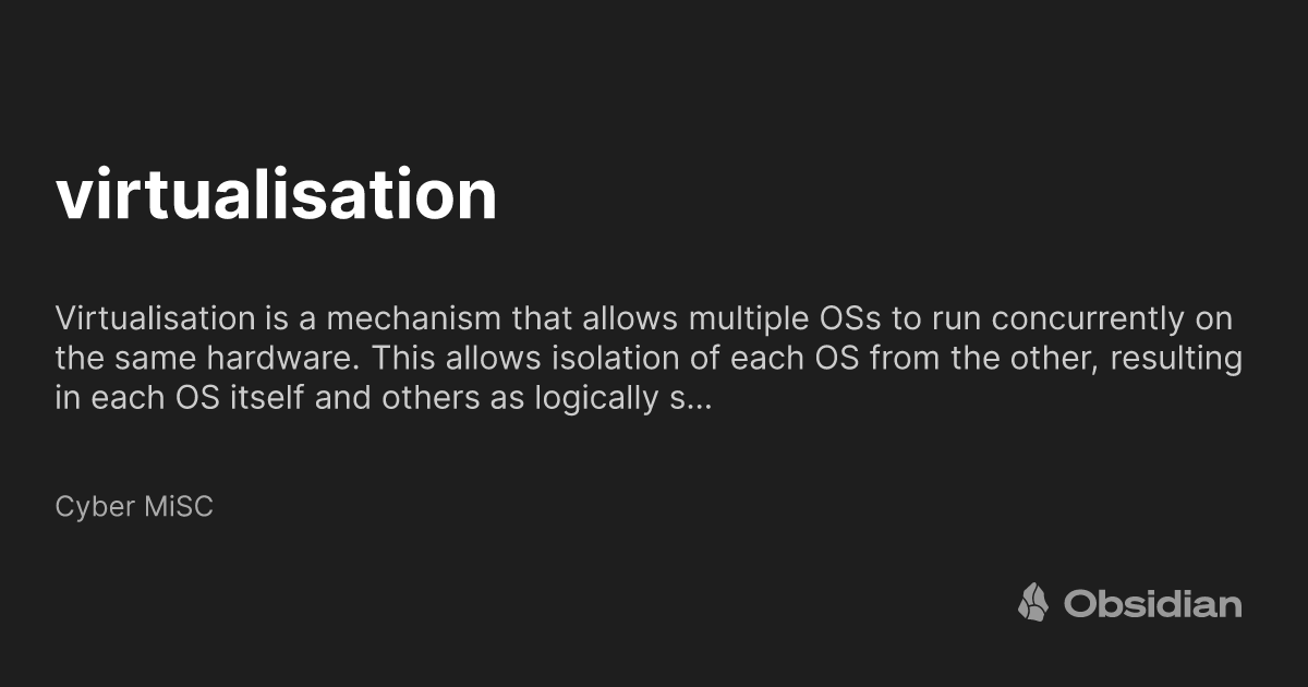 Virtualisation Cyber Misc Obsidian Publish